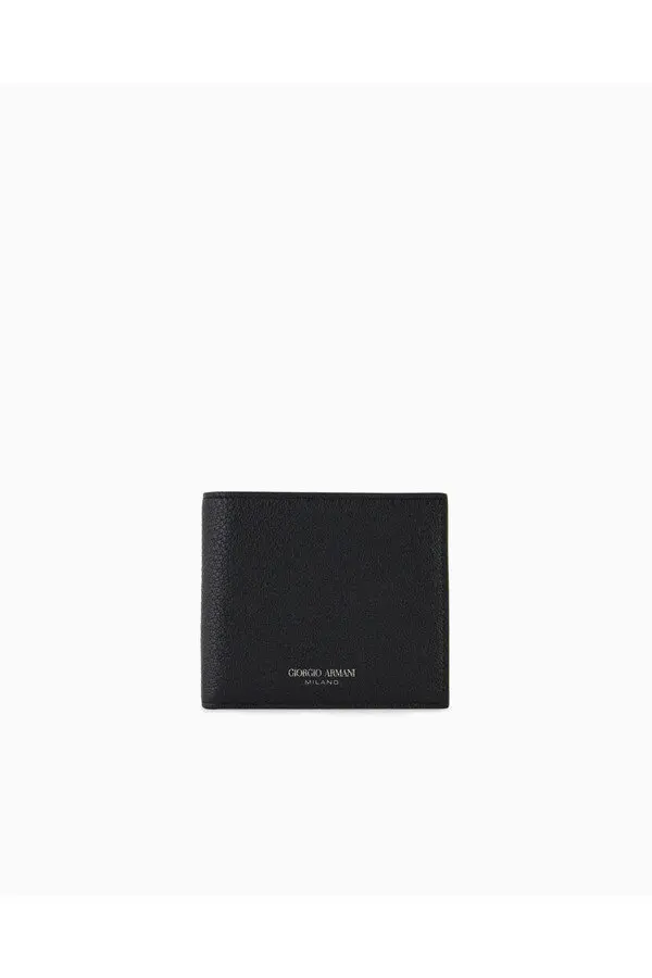 Giorgio Armani Printed Leather Wallet - Black