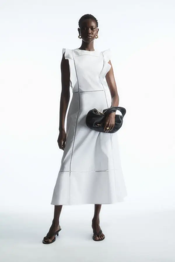 cos linen dress white White Dresses