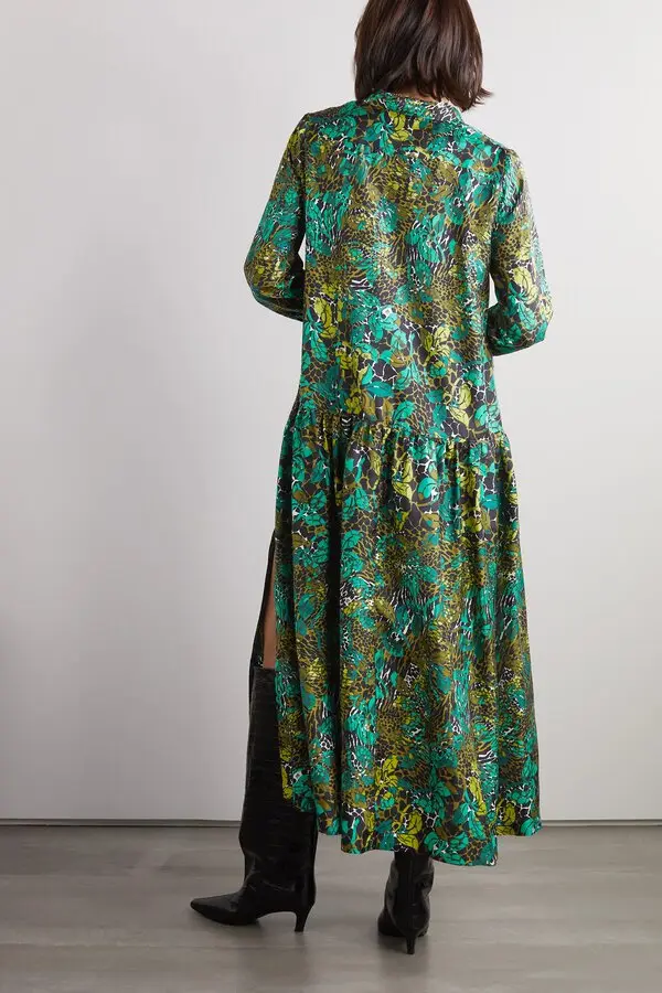 Max Mara Calate Printed Silk-twill Midi Dress