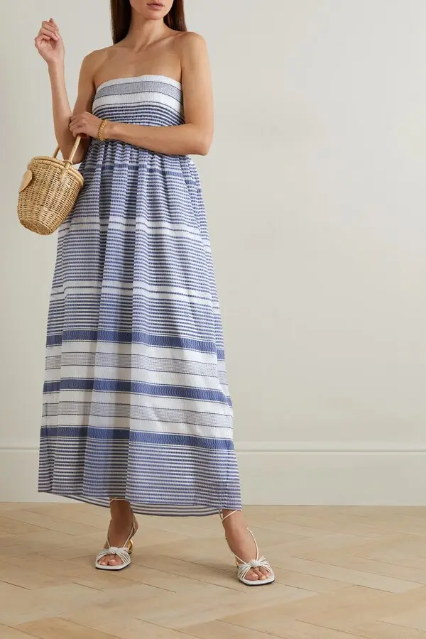 denim maxi dress with pockets Alma Denim Midi Dress – Teal Poppy