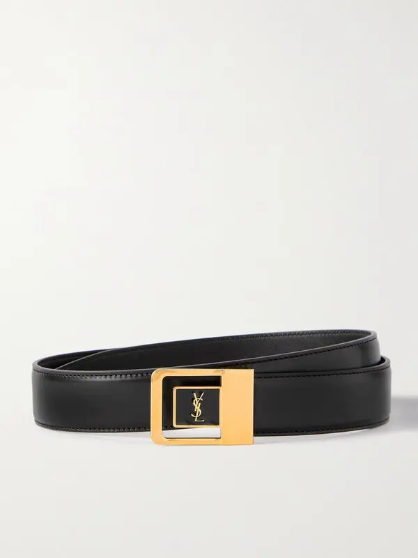 Saint Laurent Le 66 Leather Belt - Black