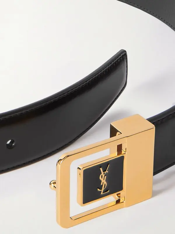 Saint Laurent Le 66 Leather Belt - Black