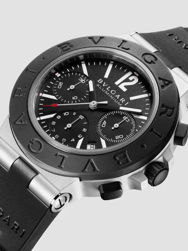 BVLGARI Aluminium-titanium &amp; Rubber Chronograph Bracelet Watch