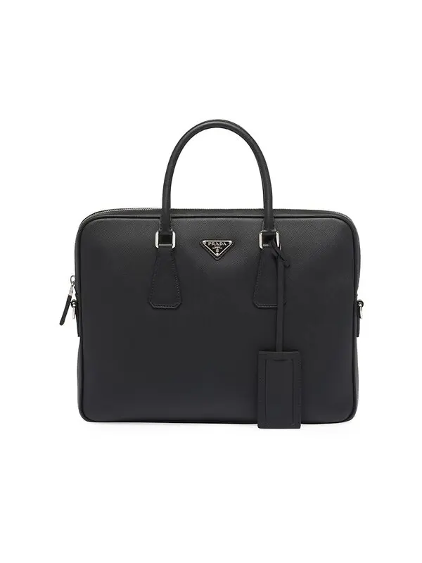 Prada Saffiano Leather Work Bag - Black