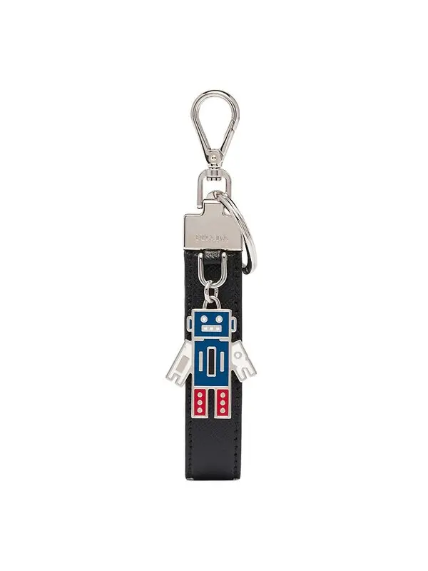 Prada Saffiano Leather Keychain - Black