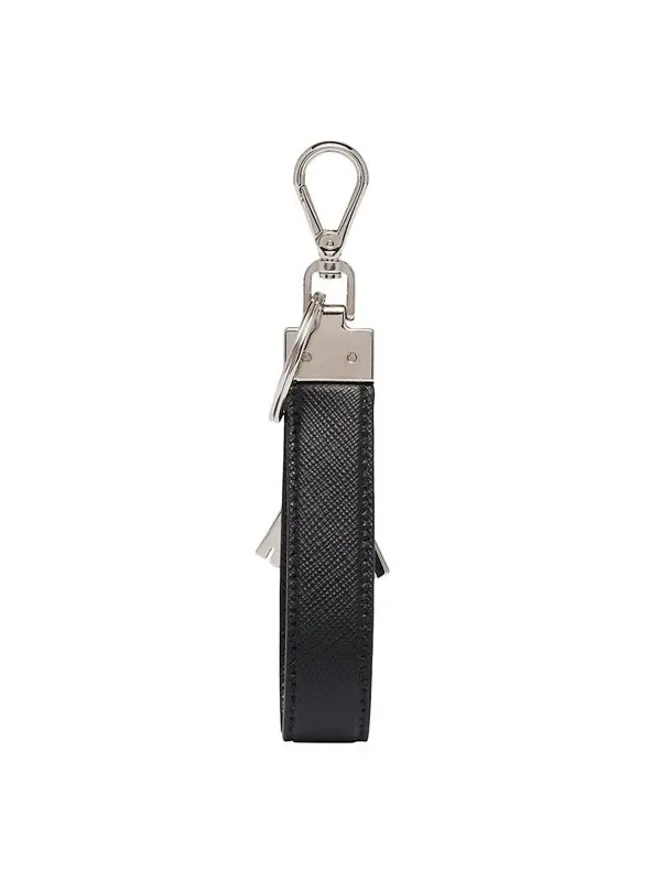 Prada Saffiano Leather Keychain - Black