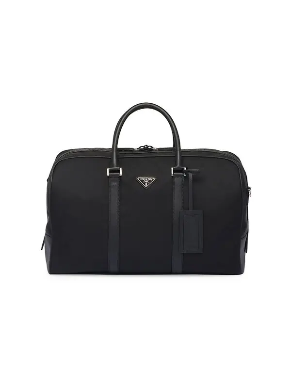Prada Re-nylon And Saffiano Leather Duffel Bag - Black