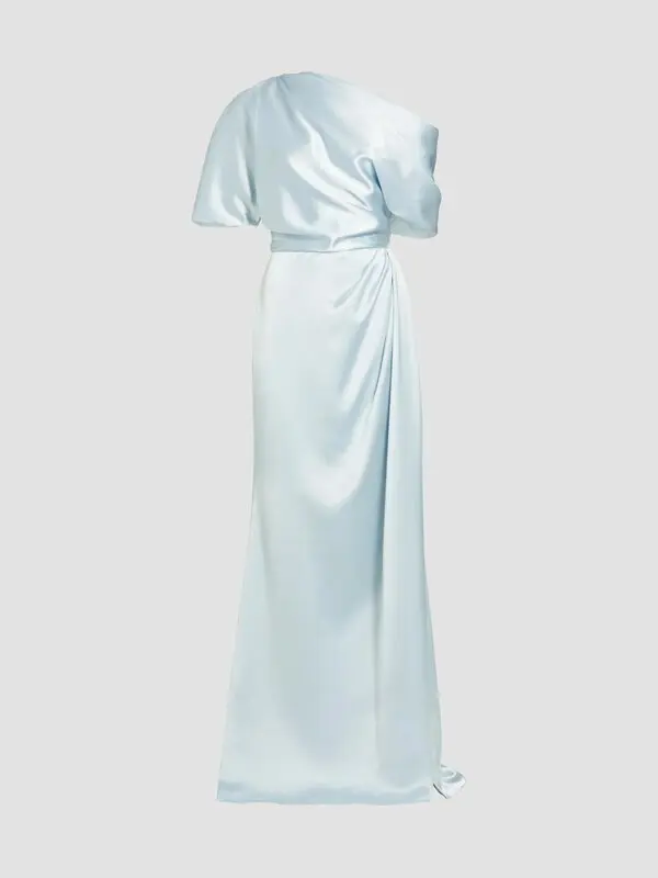 Amsale Draped Off-the-shoulder Gown - Ice