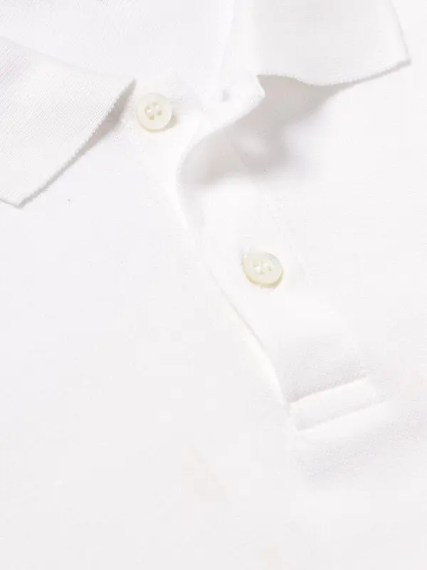 Sunspel Cotton-piqué Polo Shirt - White