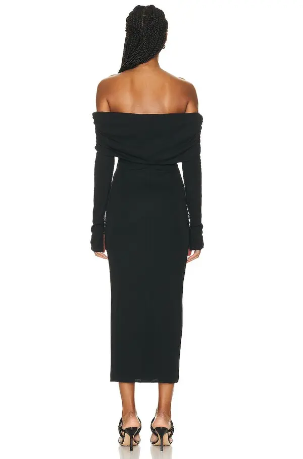 nicholas ruched dress Nicholas Viola Strapless Ruched Maxi Dress With Ruffle Detail - Mocha
