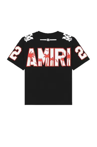 Amiri Oversized 22 Football Tee - Black | Editorialist