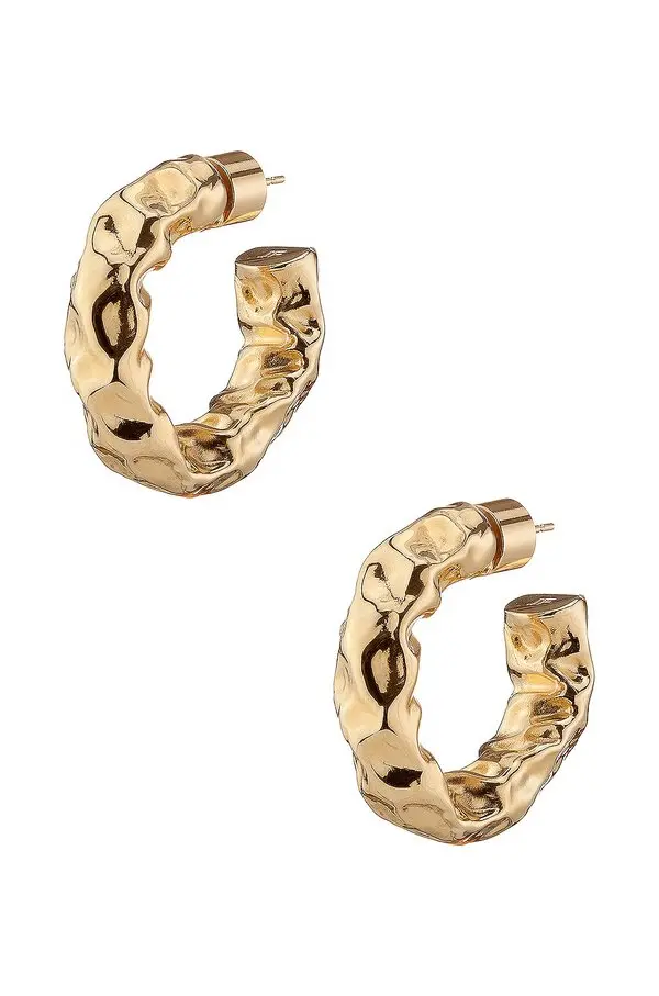 JENNIFER FISHER Maeve Huggie Earrings - 10k Yellow Gold Plated Brass