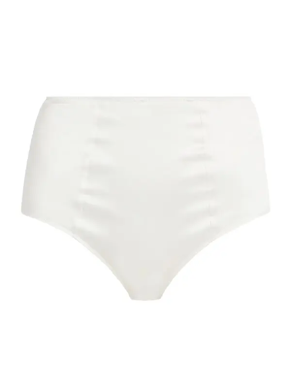 Kiki De Montparnasse Tous Les Jours High-waist Stretch-silk Brief - Ivory