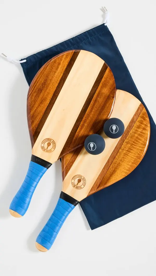 Frescobol Carioca Trancoso Beach Bat Set Blue