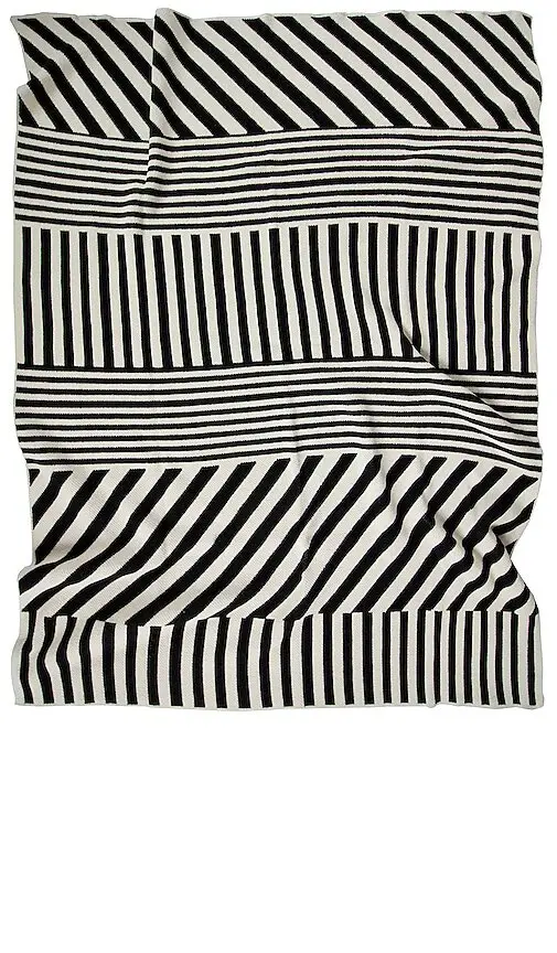 HAPPY HABITAT Mixed Up Stripes Throw - Black