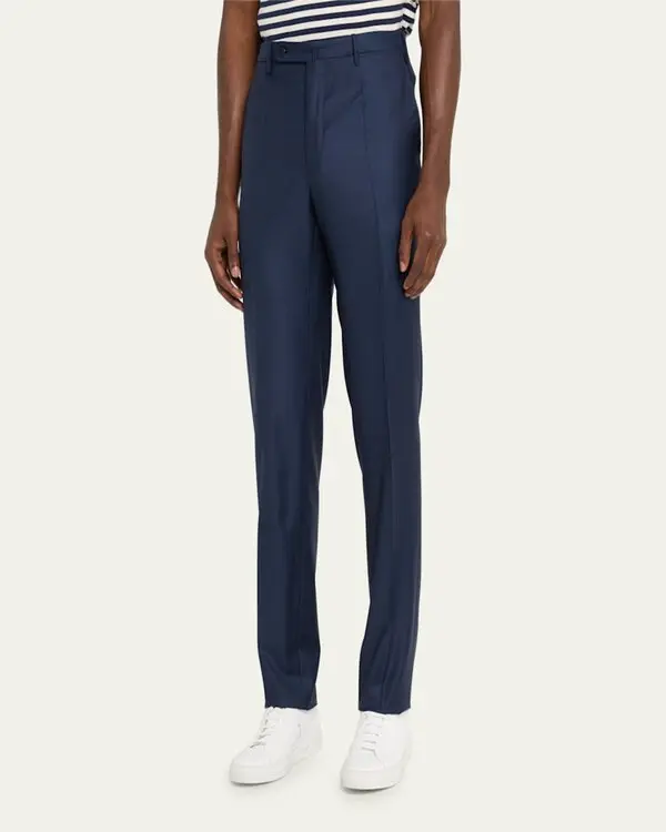 Incotex Super 160s Wool Dress Pants - Medium Blue