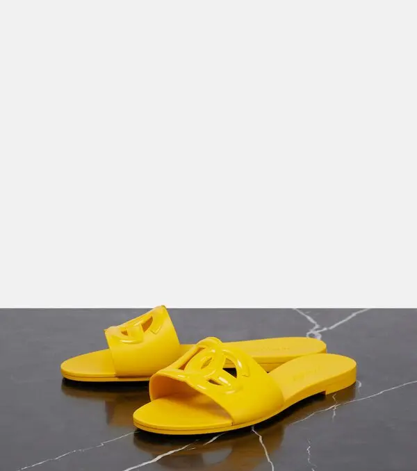 Dolce & Gabbana Rubber Slides - Yellow