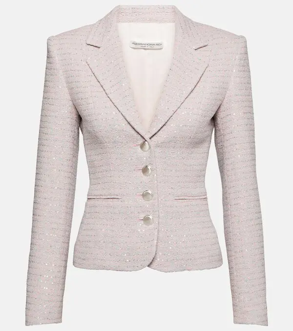 Alessandra Rich Sequined Tweed Blazer - Multicoloured