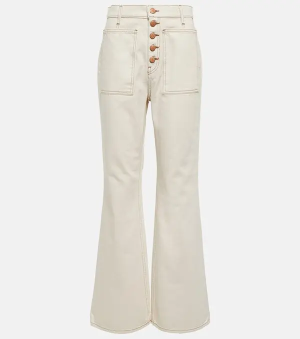 Ulla Johnson Lou High-rise Flared Jeans - White