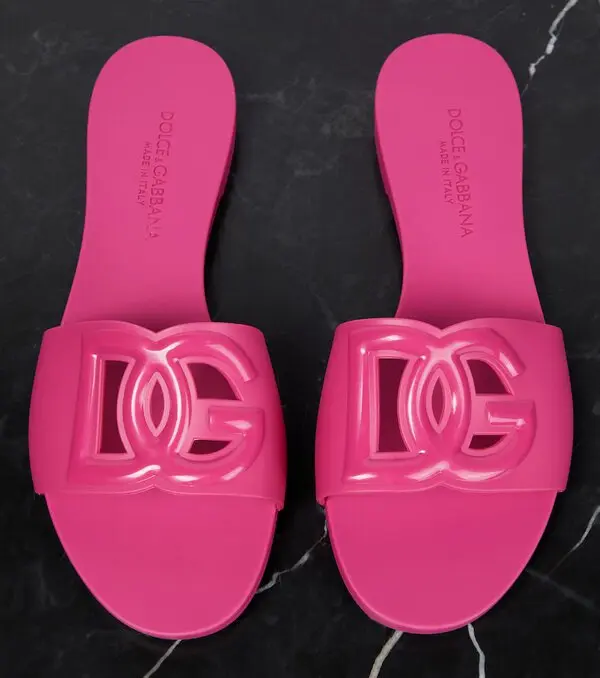 Dolce & Gabbana Dg Rubber Slides - Pink