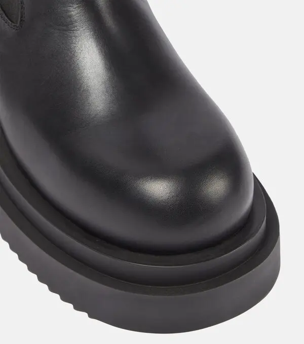 Rick Owens Leather Chelsea Boots