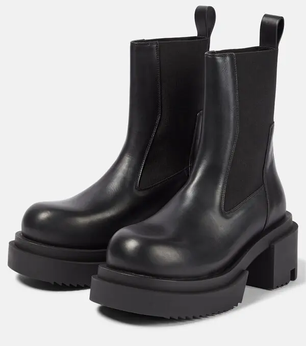 Rick Owens Leather Chelsea Boots