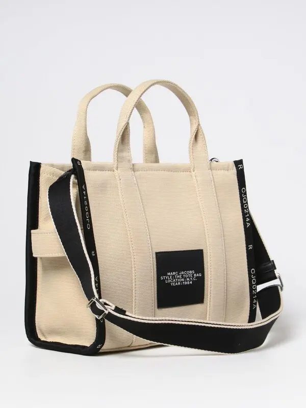 Marc Jacobs The Tote Bag In Canvas With Embroidered Logo - Sand