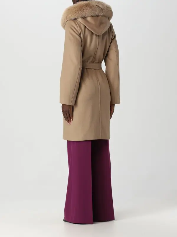 Max Mara Coat In Wool And Fox Fur In Camel - 30% Off | Editorialist