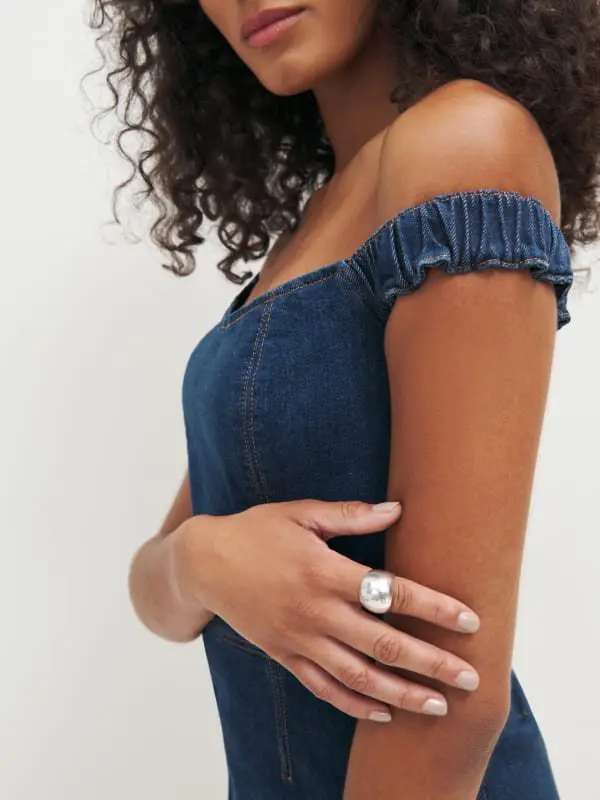 filis denim mini dress Reformation Filis Denim Mini Dress In Simcoe - 70% Off