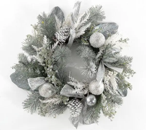 SAFAVIEH Faux 26' Frosted Pine Wreath - One-color