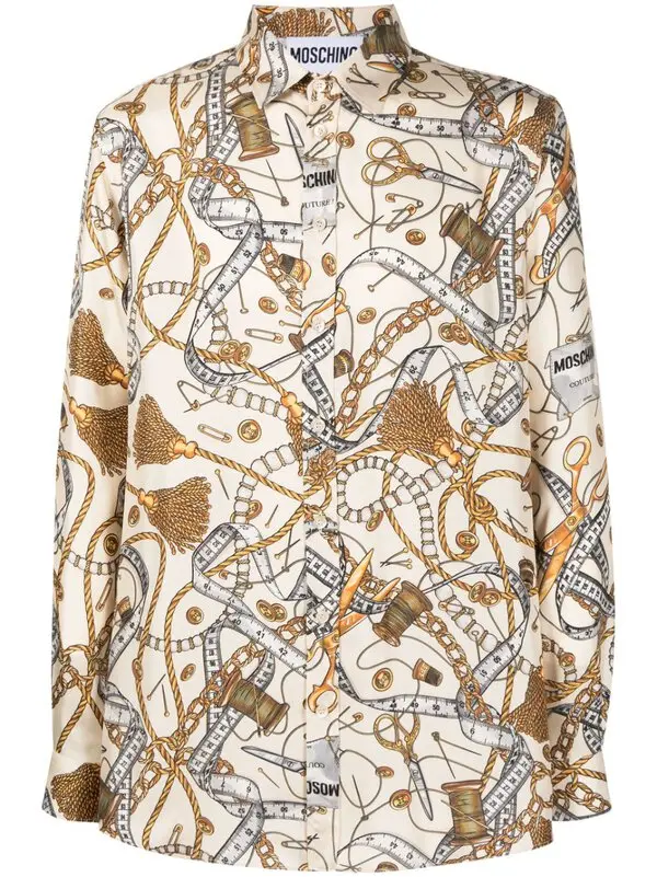 Moschino Graphic-print Silk Shirt