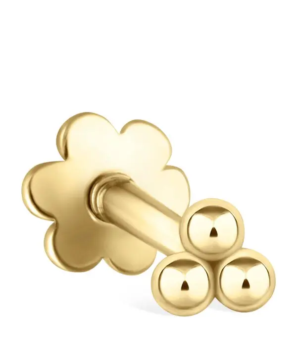 MARIA TASH Ball Trinity Threaded Stud Earring - Gold