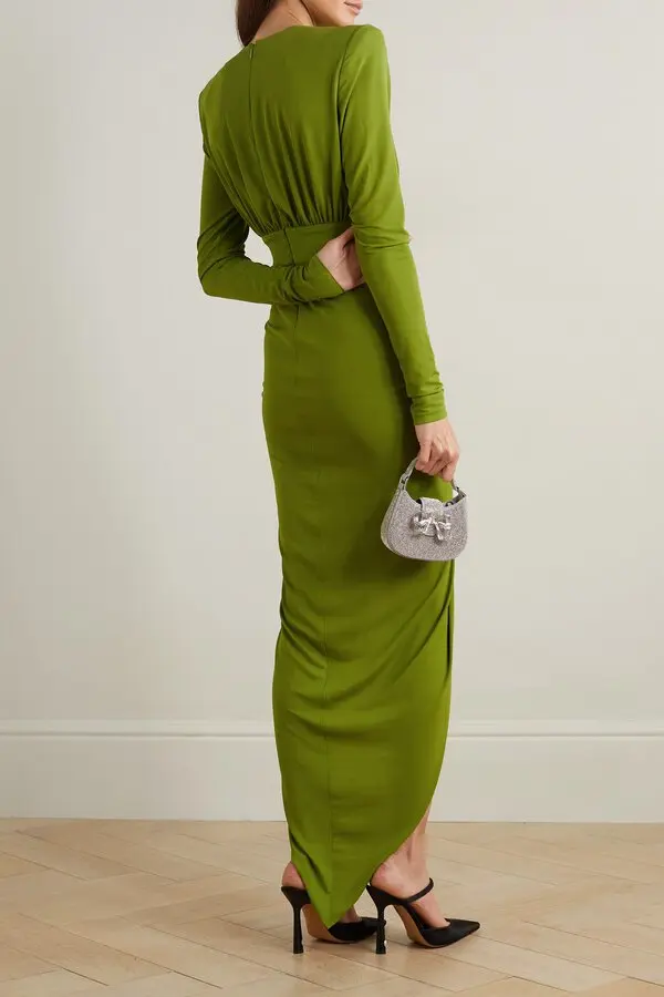 alexandre vauthier dress green $1275 Alexandre Vauthier Women's Green Velvet Turtleneck Shift Dress Size  40