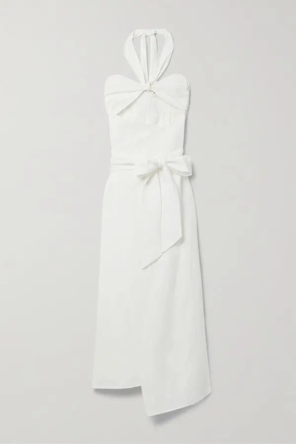 Mara Hoffman Net Sustain Paula Convertible Wrap-Effect Tencel Lyocell And  Linen-Blend Midi Dress In White - 50% Off | Editorialist