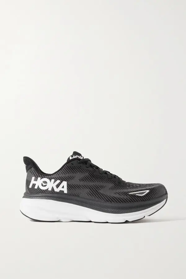 HOKA® Clifton 9 Mesh Sneakers - Black