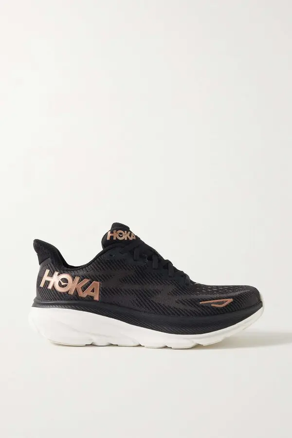 HOKA® Clifton 9 Mesh Sneakers - Black