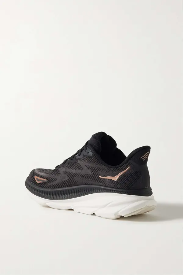 HOKA® Clifton 9 Mesh Sneakers - Black