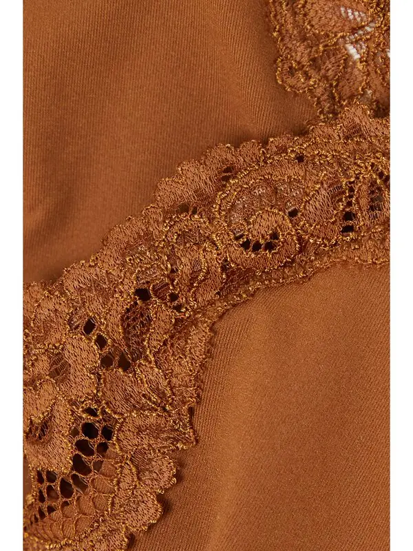 SKIMS Fits Everybody Lace Triangle Bralette - Brown