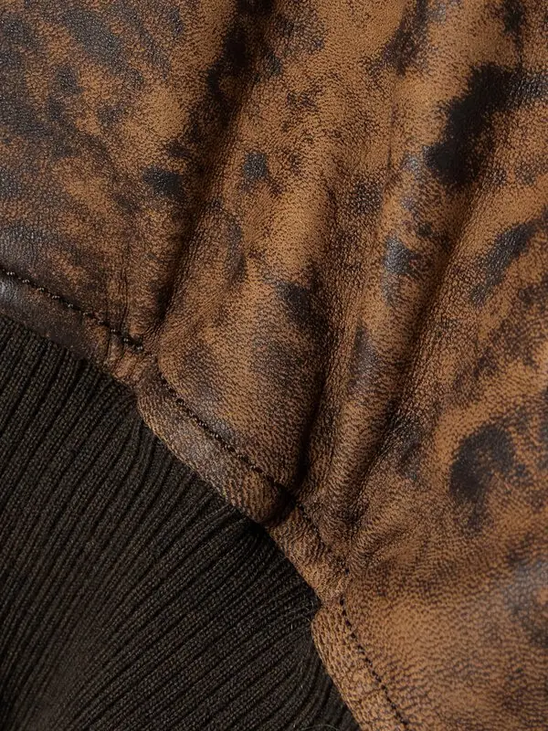 Acne Studios Distressed Leather Bomber Jacket