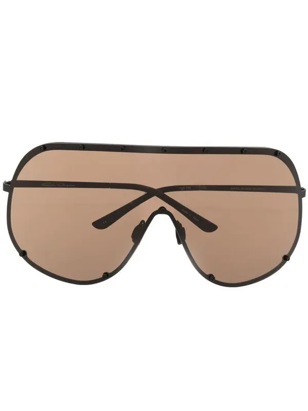 Rick Owens Shield Oversized-frame Sunglasses - Brown