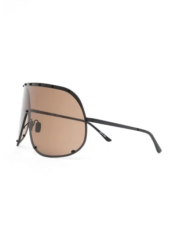 Rick Owens Shield Oversized-frame Sunglasses - Brown
