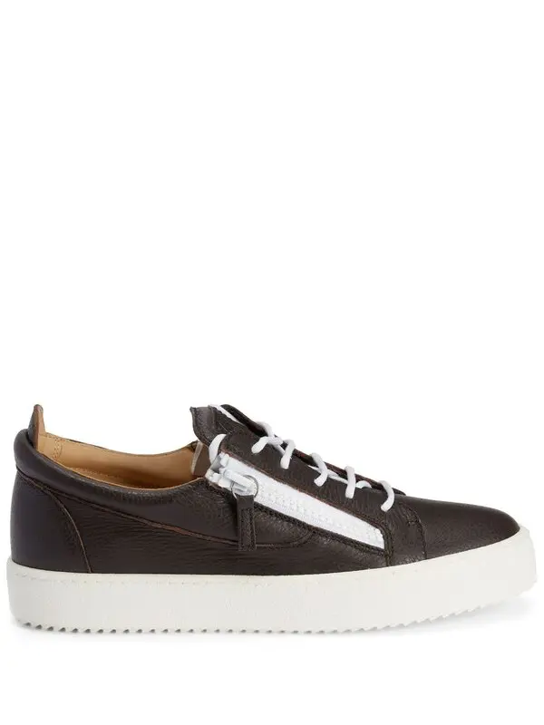 GIUSEPPE ZANOTTI Frankie Double-zip Low-top Sneakers - Brown