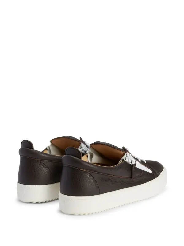 GIUSEPPE ZANOTTI Frankie Double-zip Low-top Sneakers - Brown
