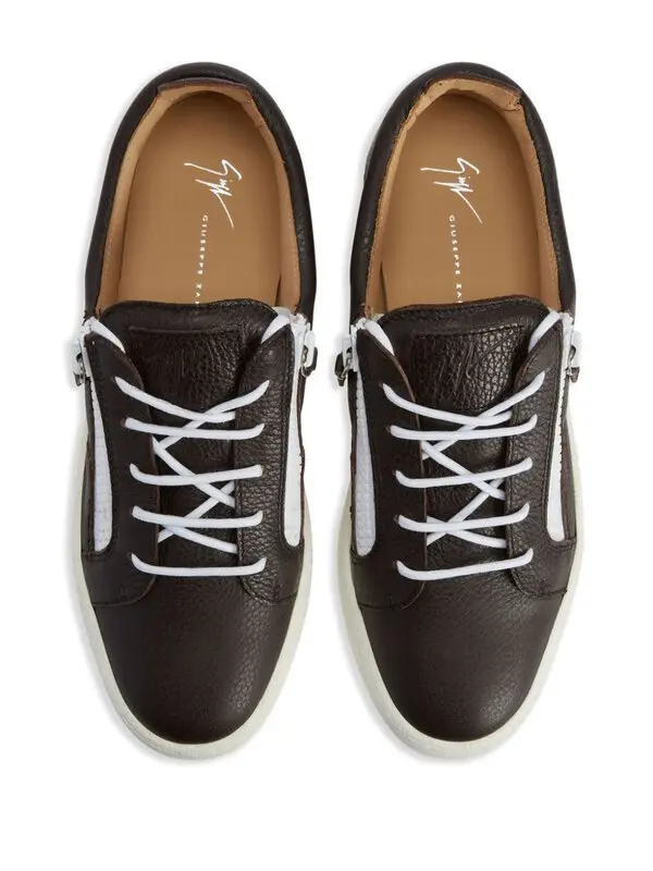 GIUSEPPE ZANOTTI Frankie Double-zip Low-top Sneakers - Brown