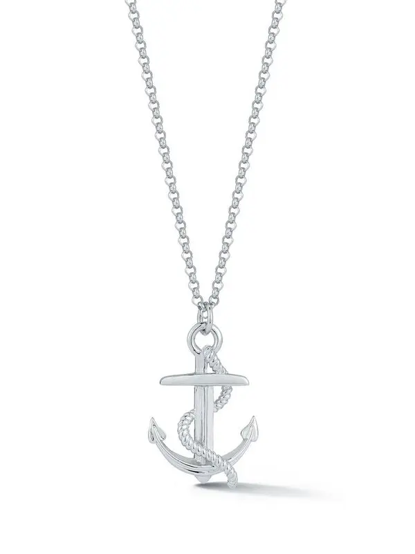 Mateo Anchor Pendant Necklace - Silver