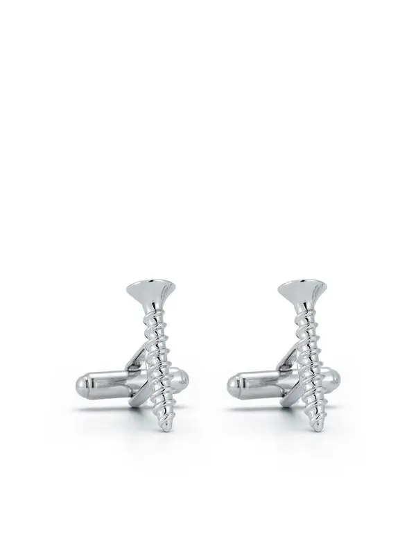 Mateo Screw Shape Cufflinks - Silver