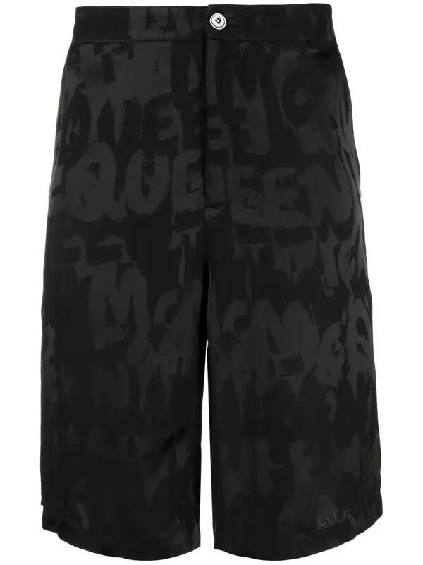 Alexander McQueen Graffiti Logo Jacquard Shorts