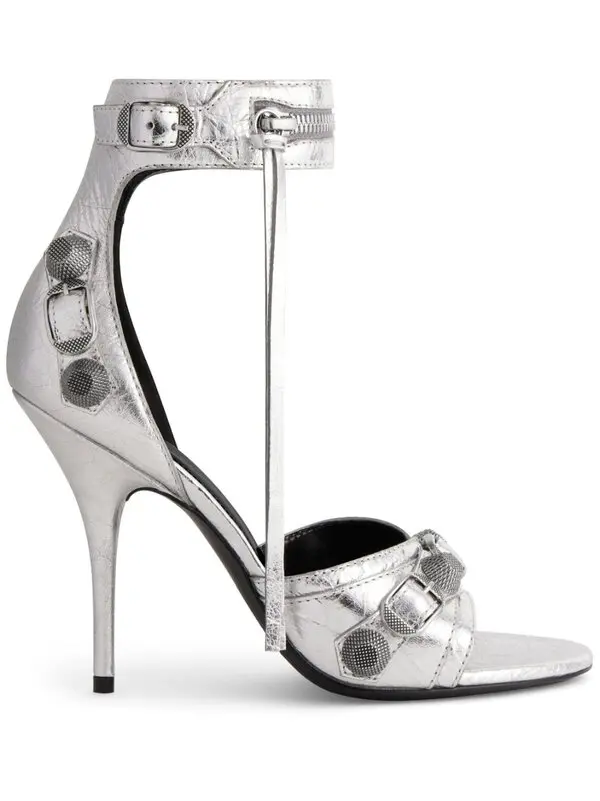 Balenciaga Cagole 110mm Sandals - Silver