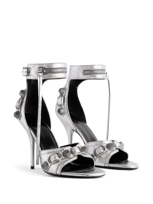 Balenciaga Cagole 110mm Sandals - Silver