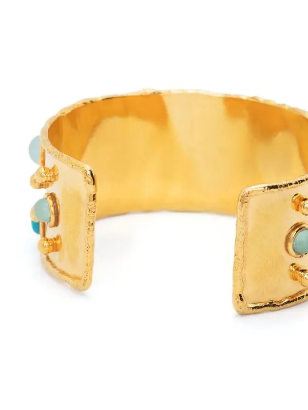Sylvia Toledano Byzantine Gemstone Cuff Bracelet - Gold